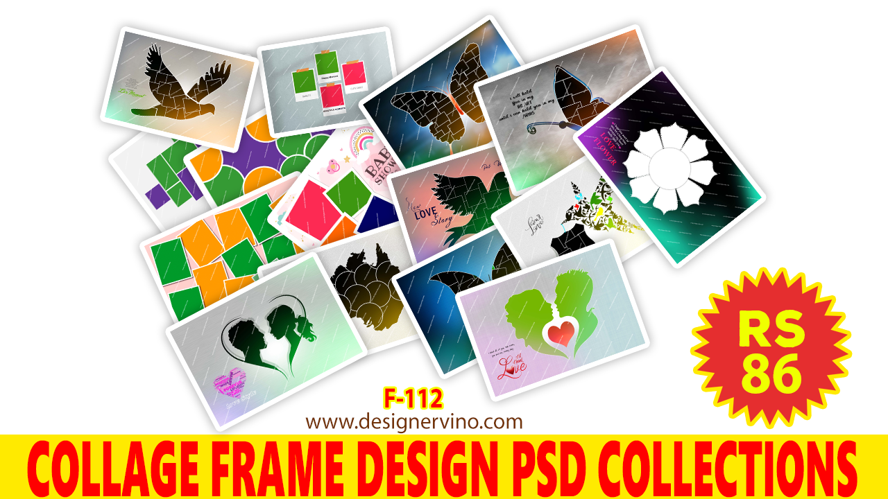 Collage frame design psd collections